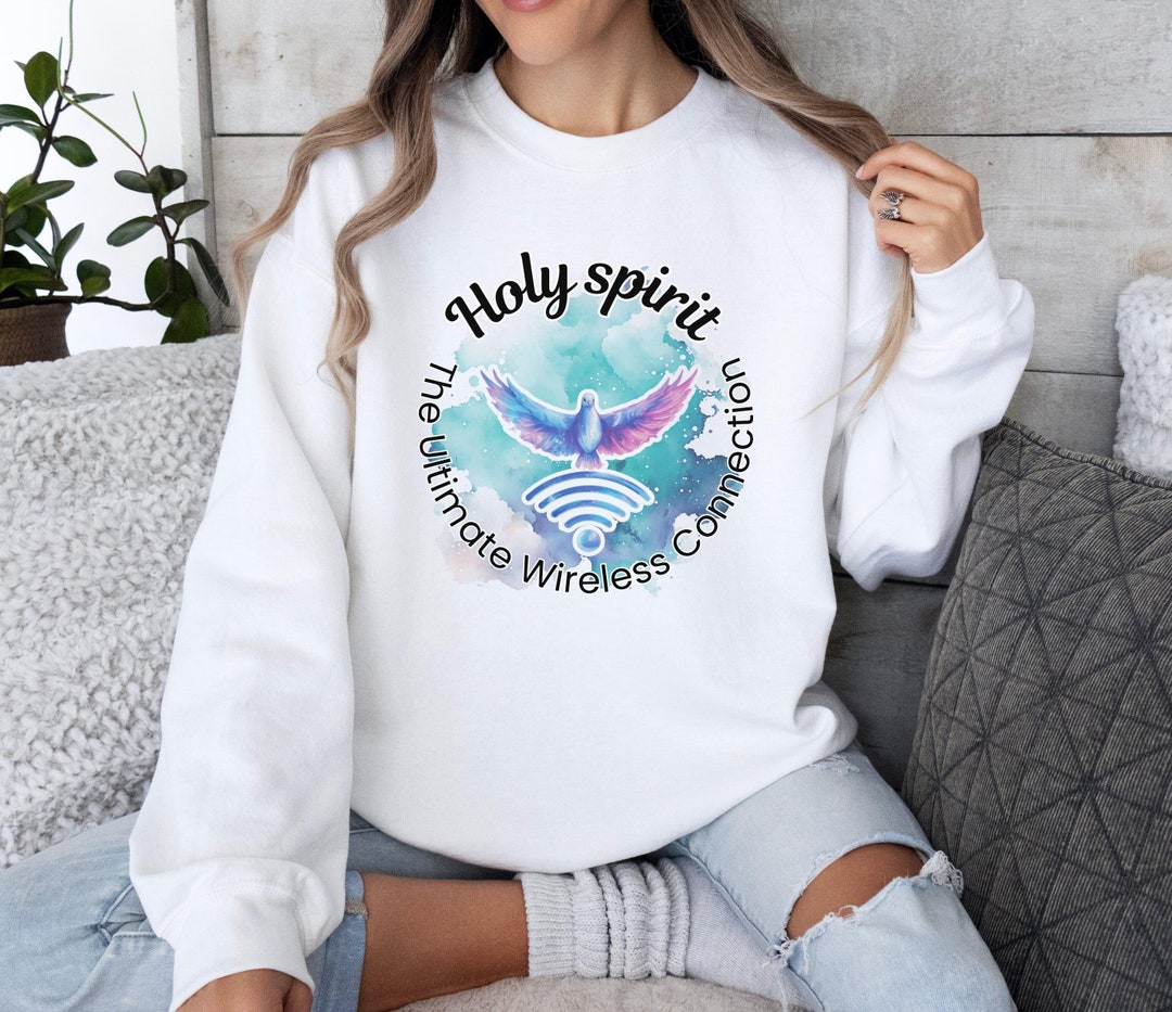 Christian Sweatshirt, Holy Spirit Sweatshirt - Gildan® 18000, Dove ...
