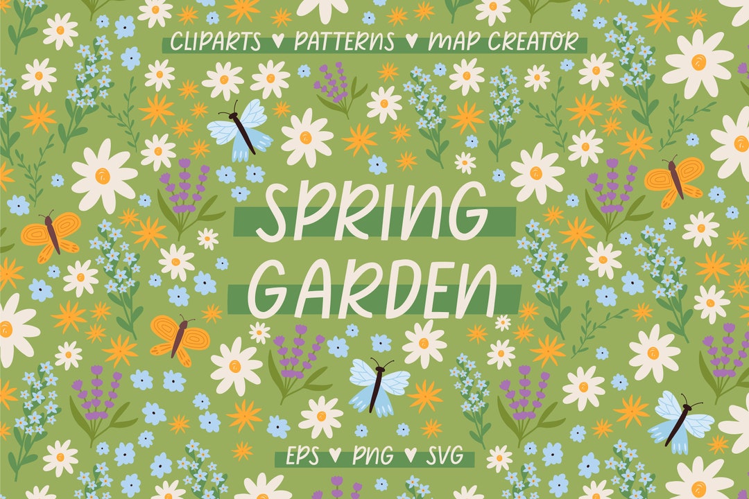 Spring Clipart & Patterns + Canva - Etsy Canada
