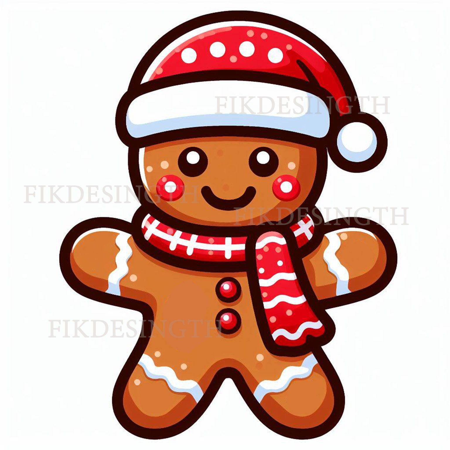 Cute Gingerbread Man Clipart Png High Quality Digital Download - Etsy