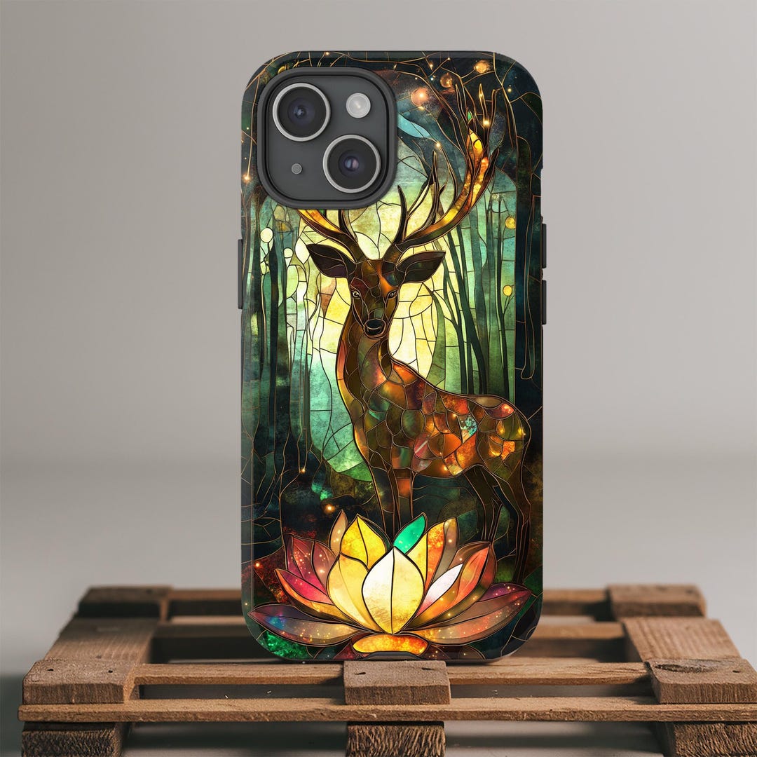 Stained Glass Deer Tough Case - Lotus Phone Cover, Faux Stained Glass ...