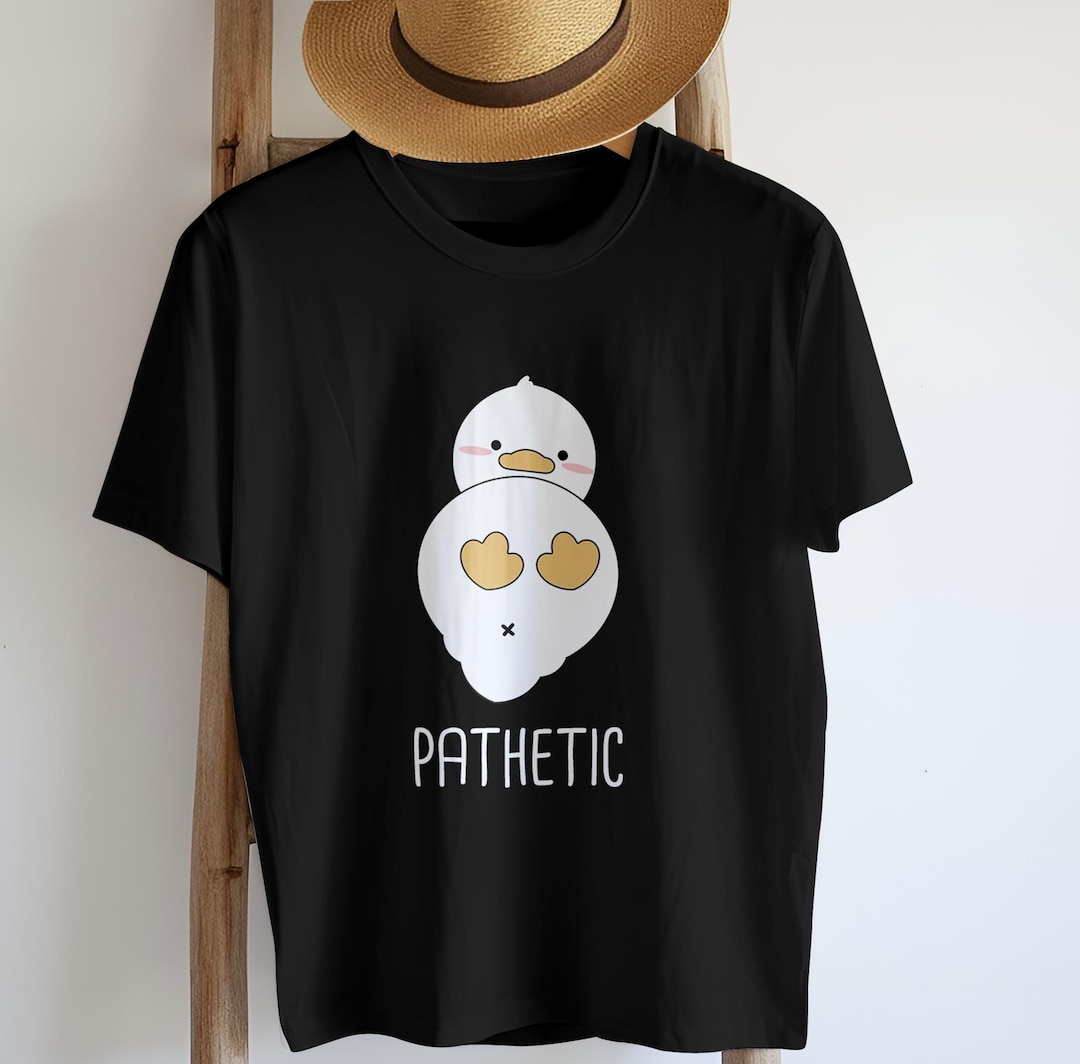 Funny Kawaii Pathetic Duck T Shirt, Quirky Bird Graphic Shirt, Humorous ...