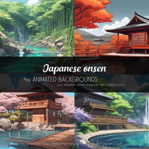 Japanese Onsen Twitch / Youtube / Kick Animated Backgrounds: Samurai ...