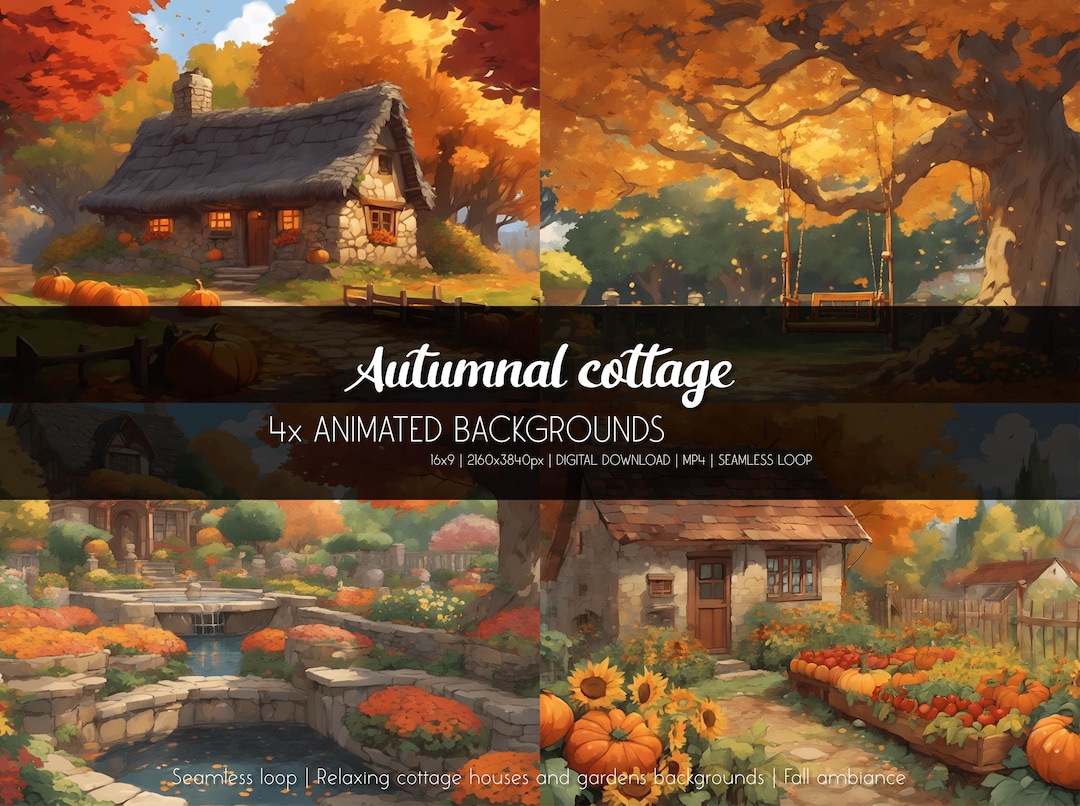 Cozy Autumn Cottagecore Animated Backgrounds: Lofi Stream Decor ...