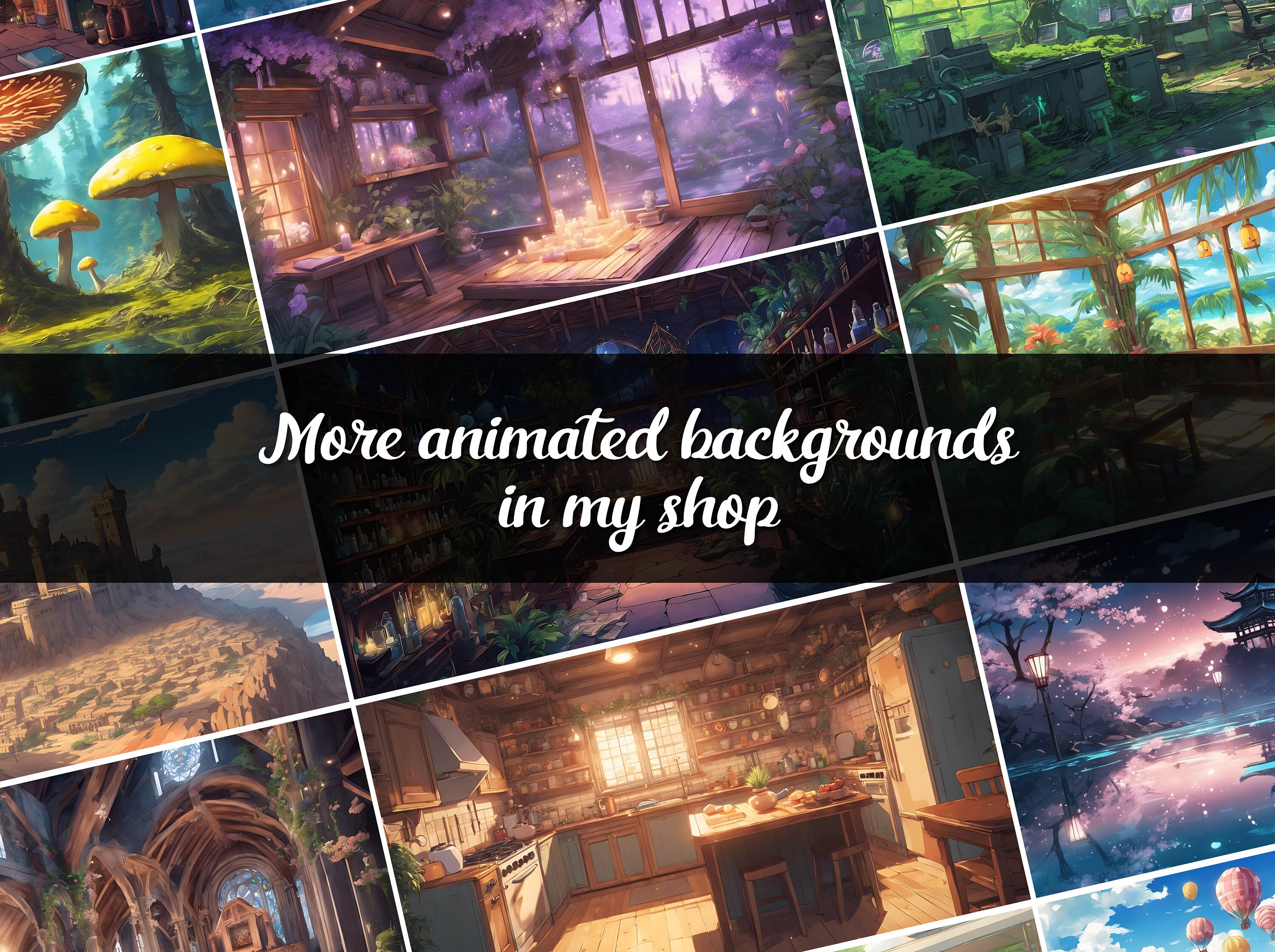 Cute Capybara Bundle ANIMATED BACKGROUNDS. Digital Wall Art for Twitch ...