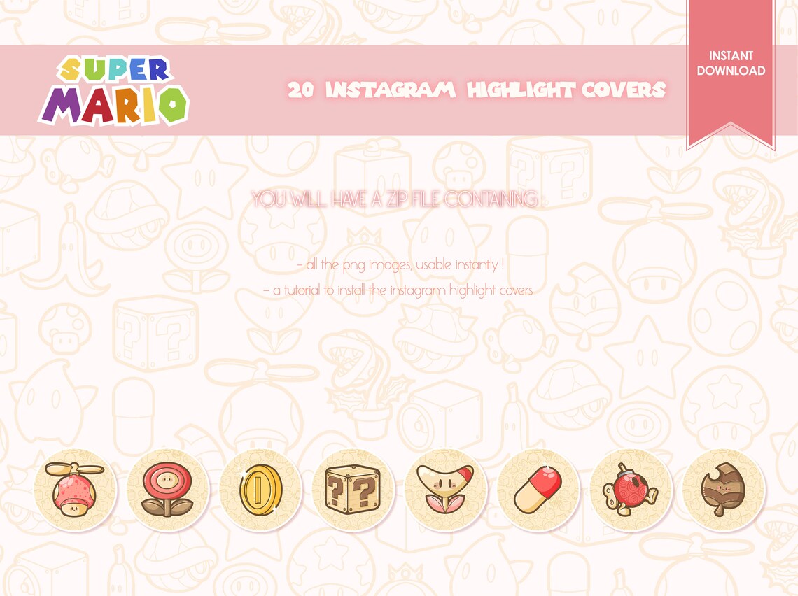 20 Super Mario Instagram Story Highlight Covers Video Games ...