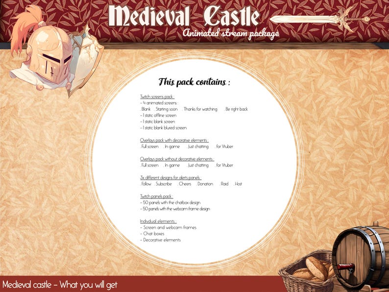 D&D Medieval Castle Animated Twitch Overlay Package: RPG Stream Assets ...