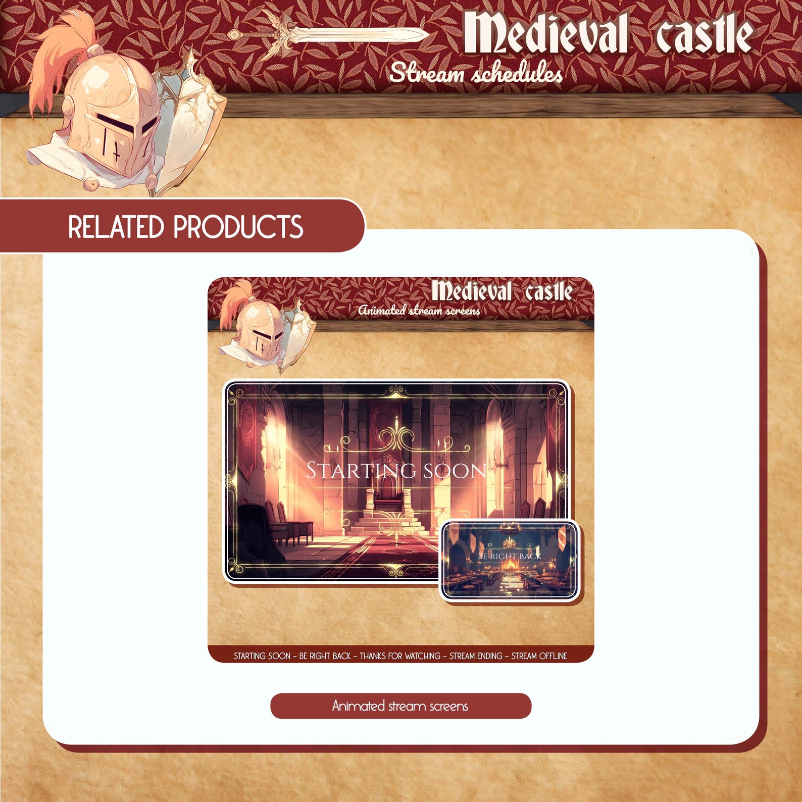 D&D Stream Schedule: Medieval Castle, RPG Canva Template (digital ...