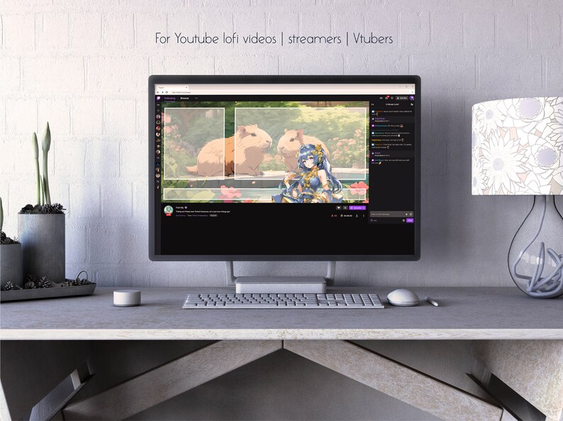 Cute Capybara Bundle ANIMATED BACKGROUNDS. Digital Wall Art for Twitch ...