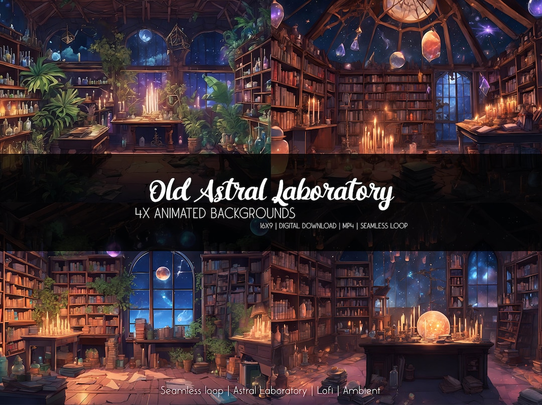Witchcraft Astral Laboratory Bundle ANIMATED BACKGROUNDS | Digital Wall Art Perfect for Stream ...