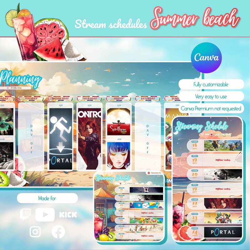 Tropical Illustration Template - Etsy