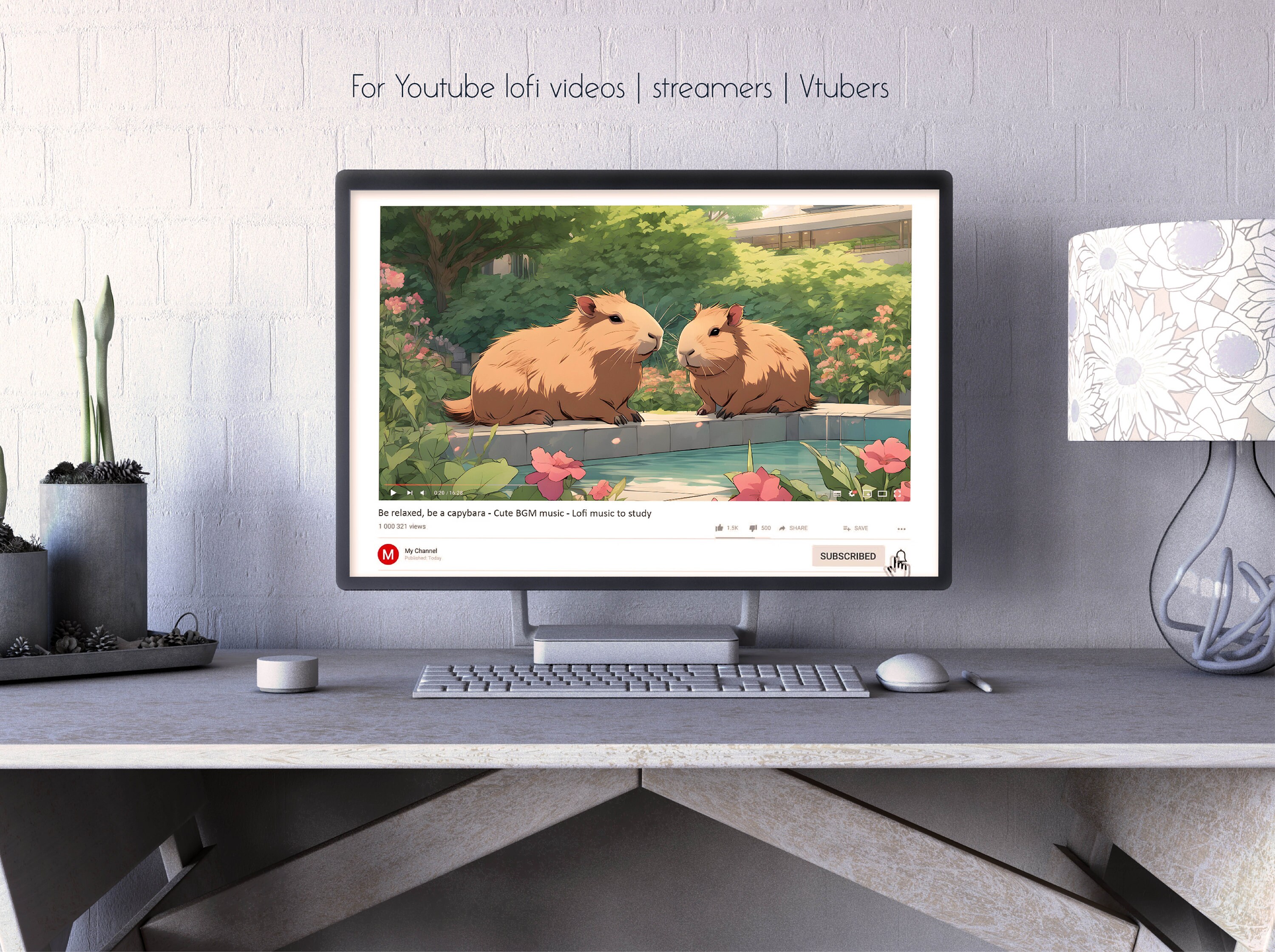 Cute Capybara Bundle ANIMATED BACKGROUNDS. Digital Wall Art for Twitch ...