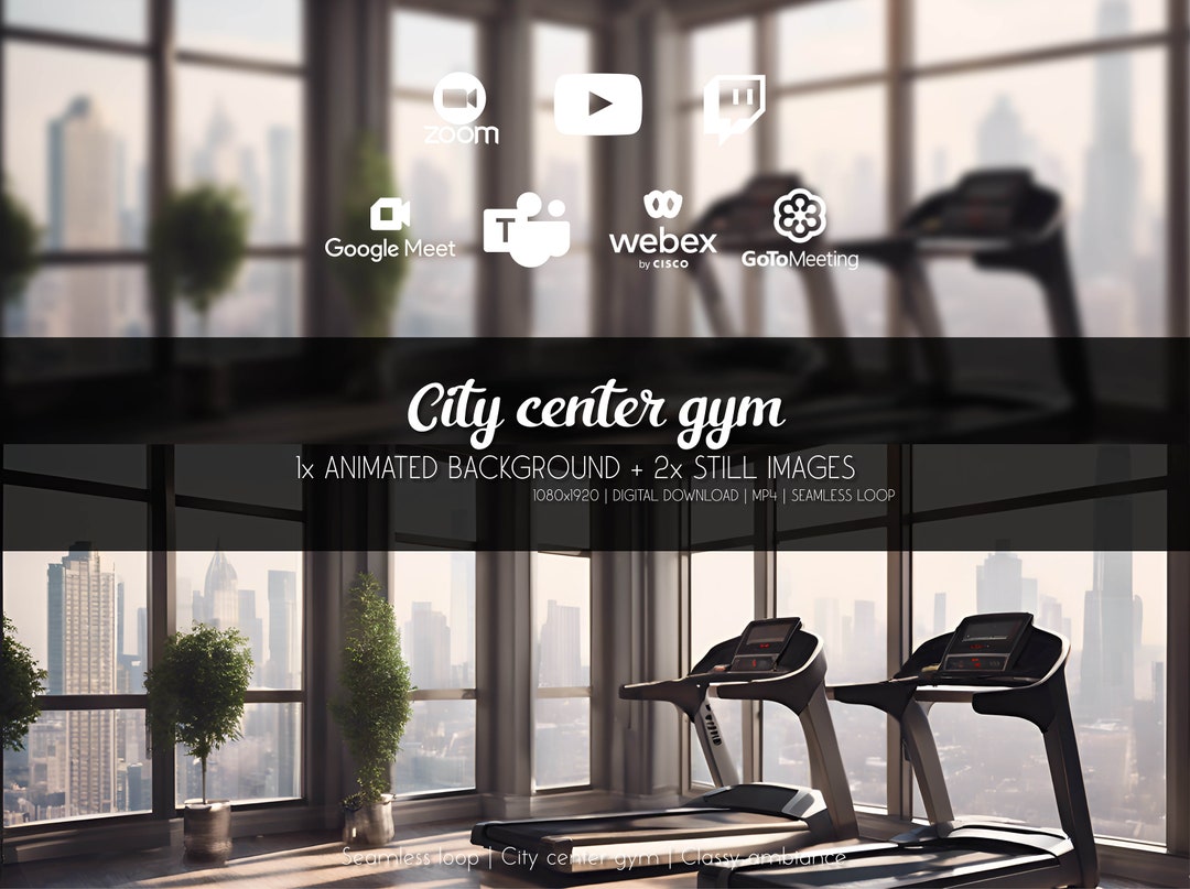 City Center Gym ANIMATED BACKGROUNDS Digital Wall Art Perfect for ...
