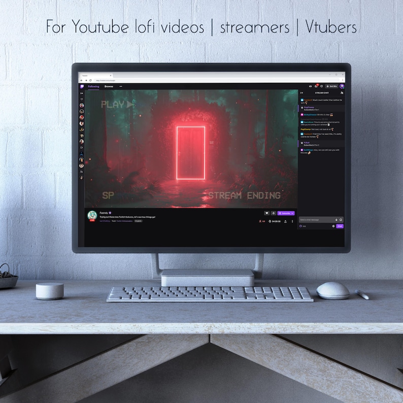 Retro Horror VHS Twitch Stream Background: Animated 80s Vtuber Screens ...