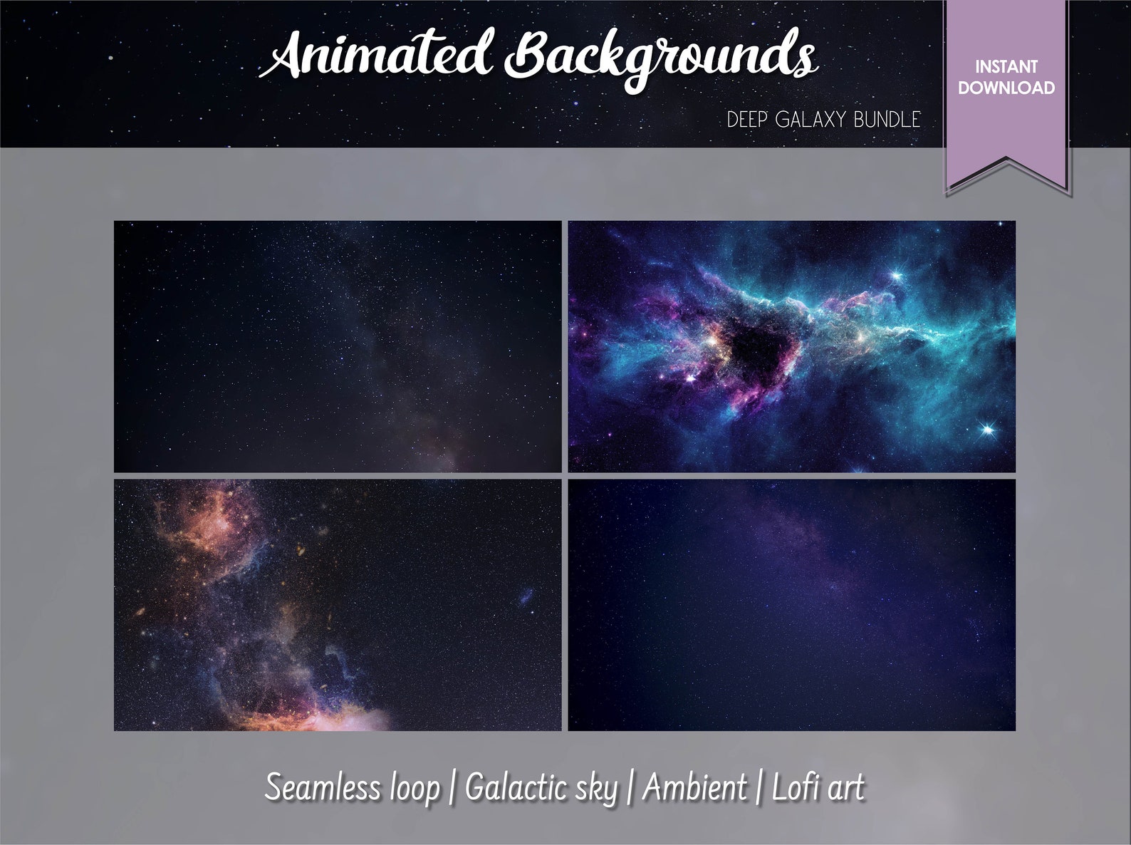 Galaxy ANIMATED BACKGROUNDS Virtual Background for Twitch, Vtuber ...