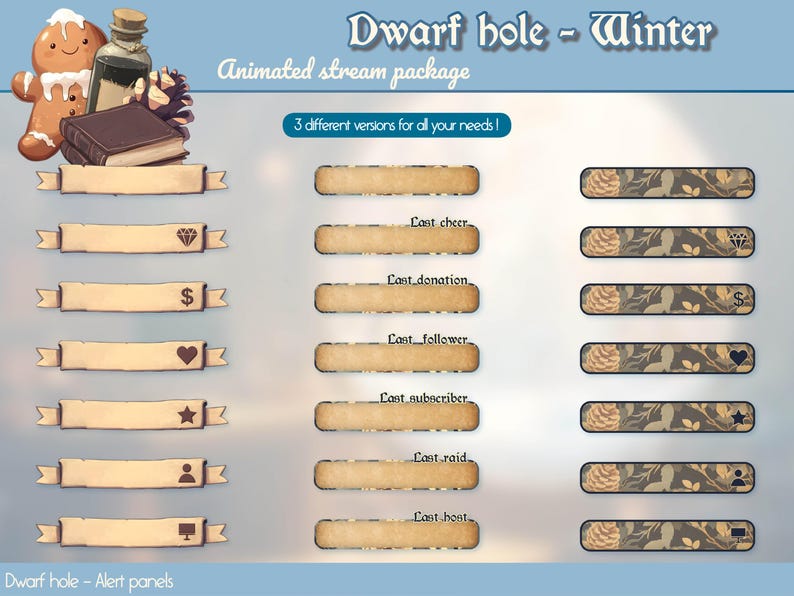 Winter Dwarf Hole Twitch Stream Overlay Package: Cottagecore D&D - Etsy
