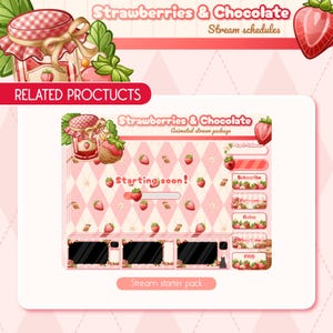No AI Cute Strawberry & Chocolate Stream Schedule. Pastel Pink ...