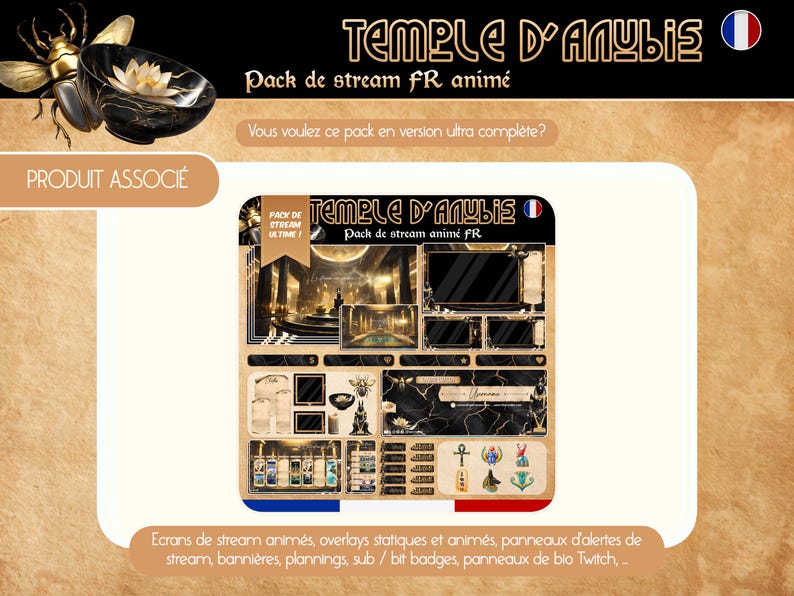 Anubis Temple Animated Stream Package FRENCH : Pharaoh - Egyptian Gods ...