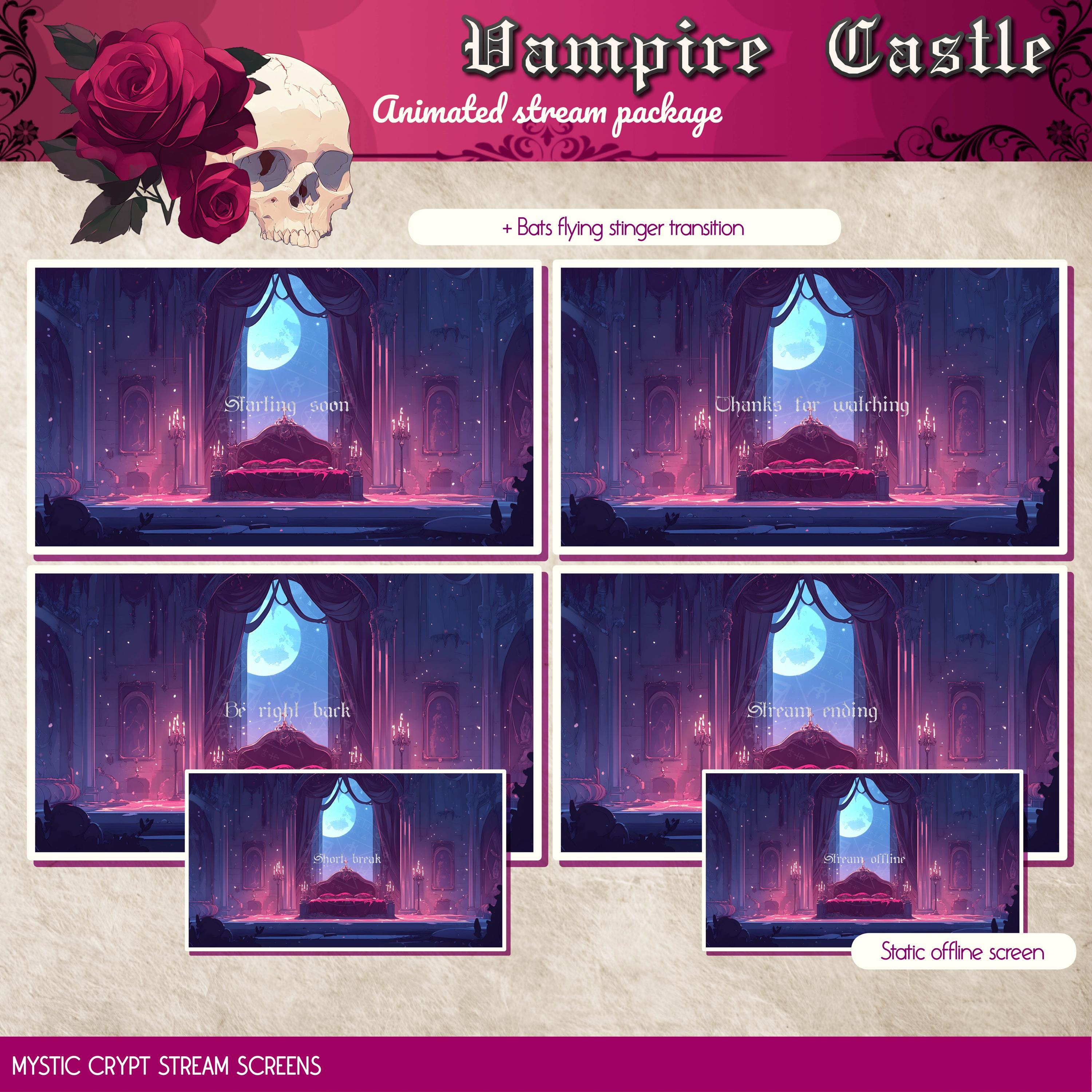 Vampire Castle Full Stream Package: Gothic D&D Twitch Overlay (digital ...