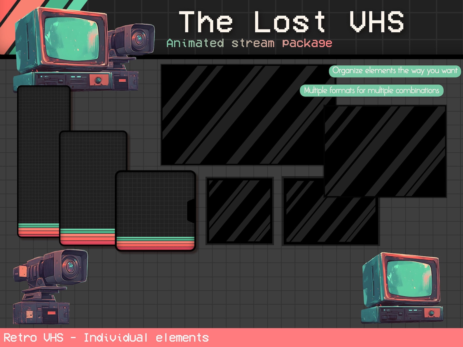 Retro Horror Twitch Overlay Package: Animated VHS Stream Assets ...