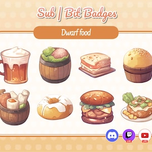 Dwarf Food Twitch Badges: Dungeons and Dragons Medieval Theme (digital ...