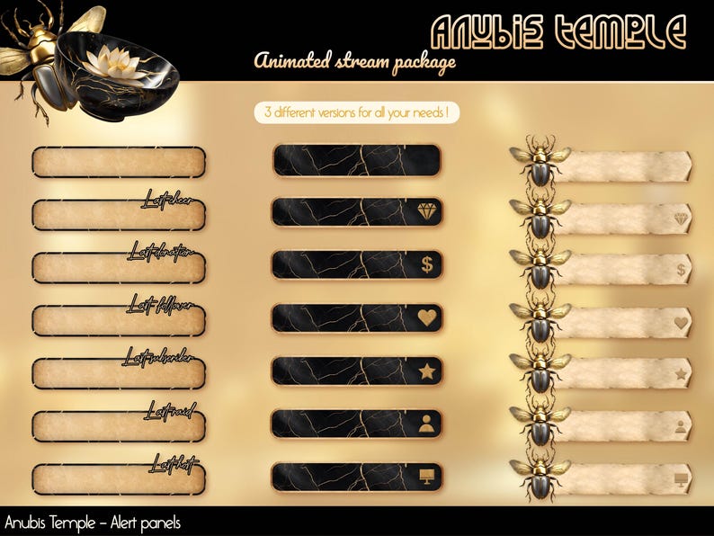 Anubis Temple Animated Twitch Stream Package: Pharaoh - Egyptian Gods ...