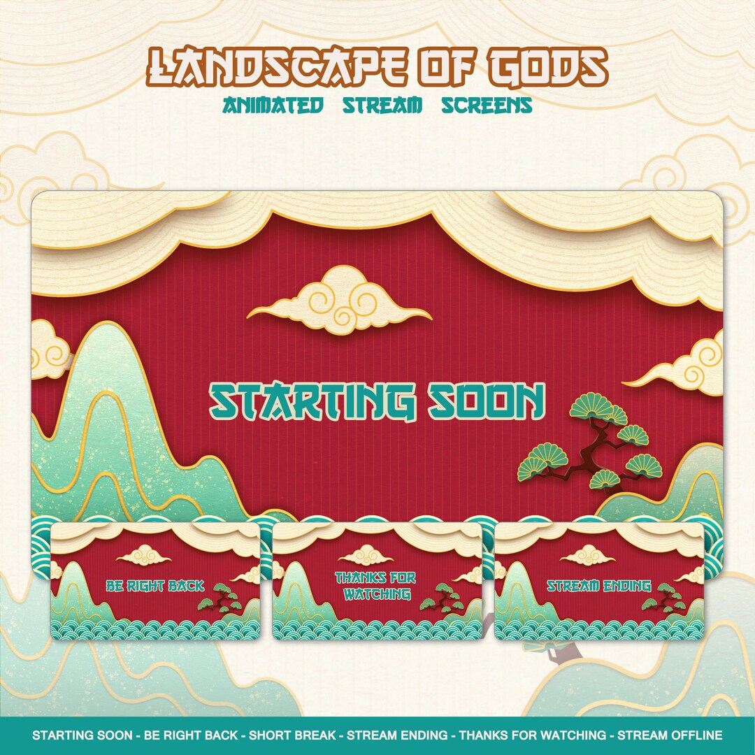 Landscape of Gods Animated Stream Screens: Ancient Traditionnal China ...