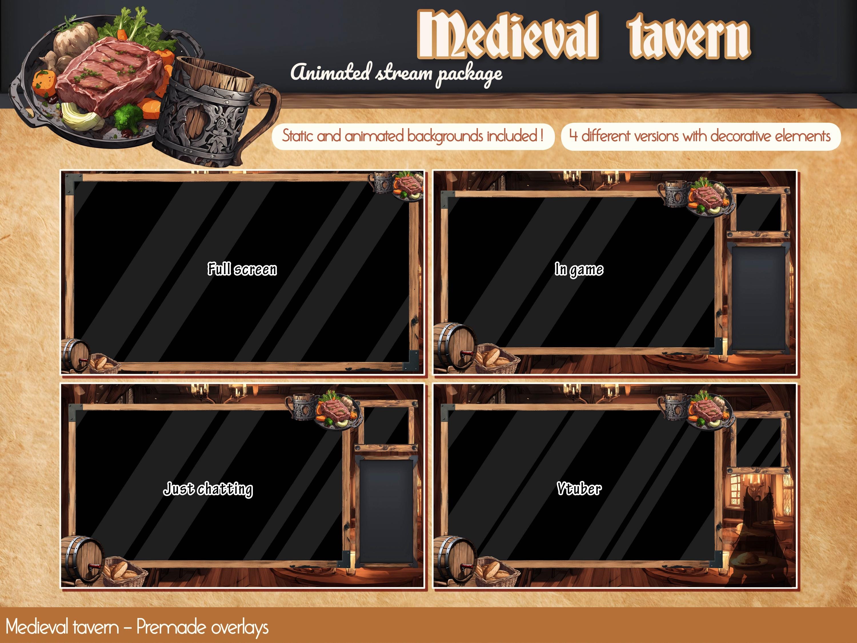 D&D Medieval Tavern Animated Twitch Stream Package: Dungeon and Dragons ...