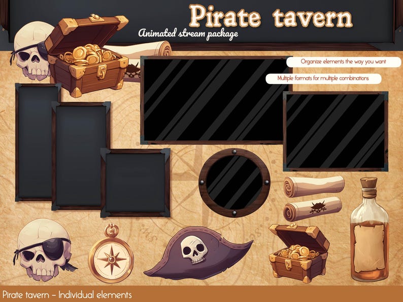 D&D Pirate Tavern Animated Stream Overlay: RPG Twitch Package - Etsy
