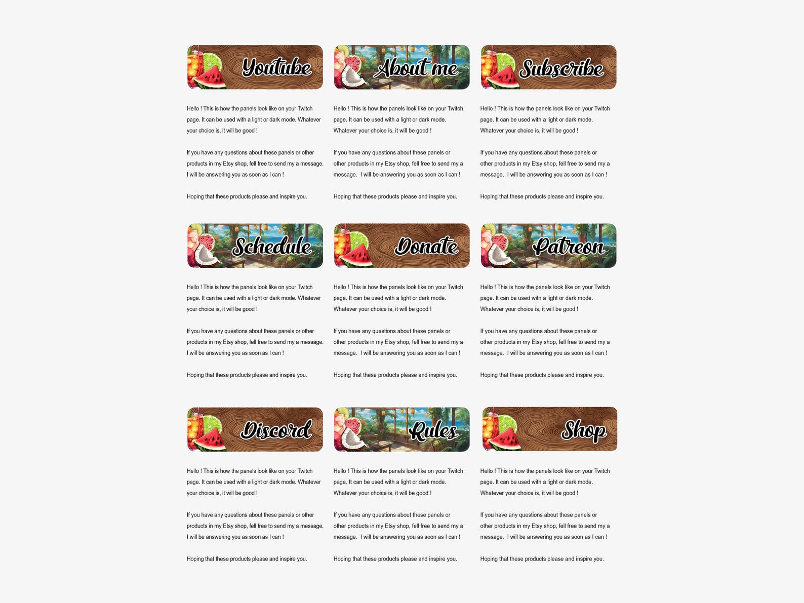 Paradise Island Animated Twitch Stream Overlay Package (digital ...