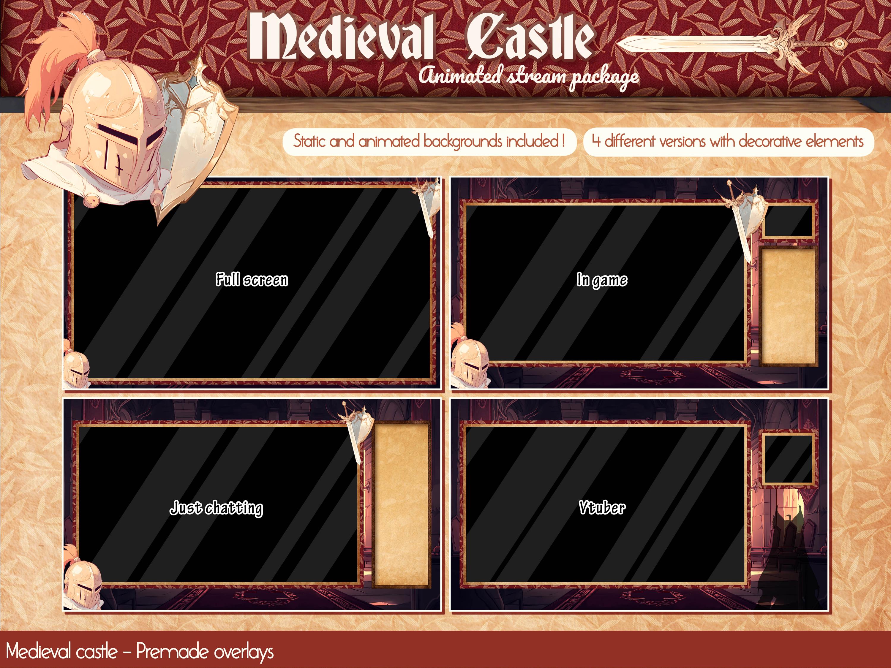 D&D Medieval Castle Animated Twitch Overlay Package: RPG Stream Assets ...