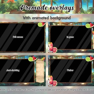 Summer Beach Twitch Animated Overlay Pack. Twitch Panels, Stream ...
