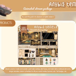 Anubis Temple Twitch Stream Package: Egyptian Vtuber Overlay (digital ...
