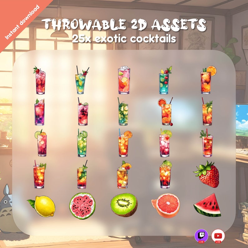 25 Cocktail Throwables: 2D Vtuber Assets (PNG) - Etsy