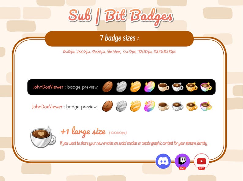 Cozy Coffee Shop Twitch Badges: Vintage Cafe Channel Points (digital ...