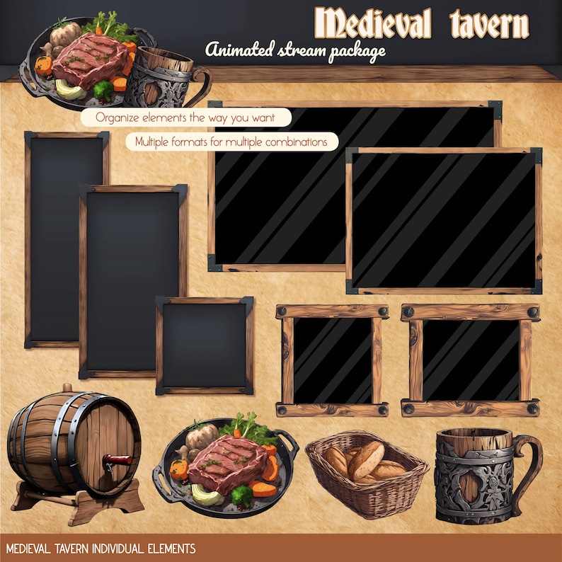 D&D Full Stream Package: Fantasy Medieval Tavern Animated Overlays ...