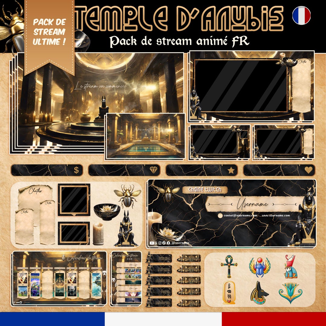 ULTIMATE Anubis Temple Animated Stream Package FRENCH : Pharaoh ...
