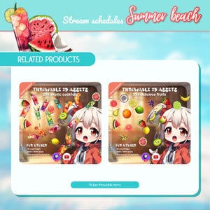 Summer Beach Stream Schedule: Tropical Vtuber Template (canva) - Etsy
