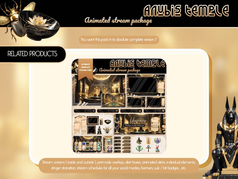 Anubis Temple Animated Twitch Stream Package: Pharaoh - Egyptian Gods ...