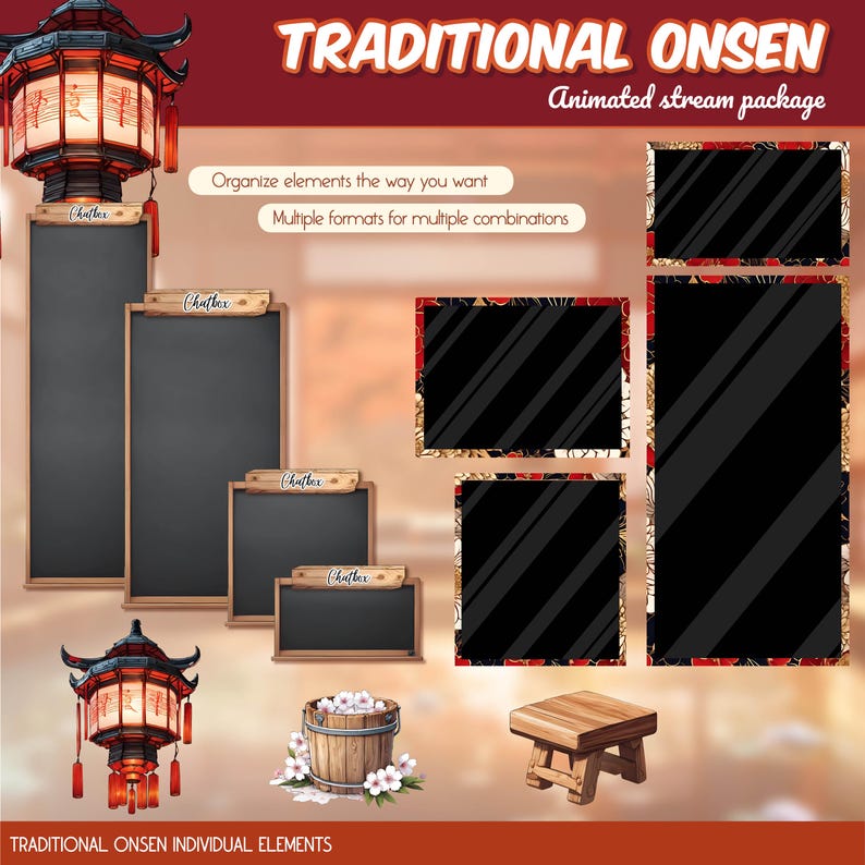 Japanese Samurai Onsen Tiktok Stream Package: Relaxing Hot Springs ...