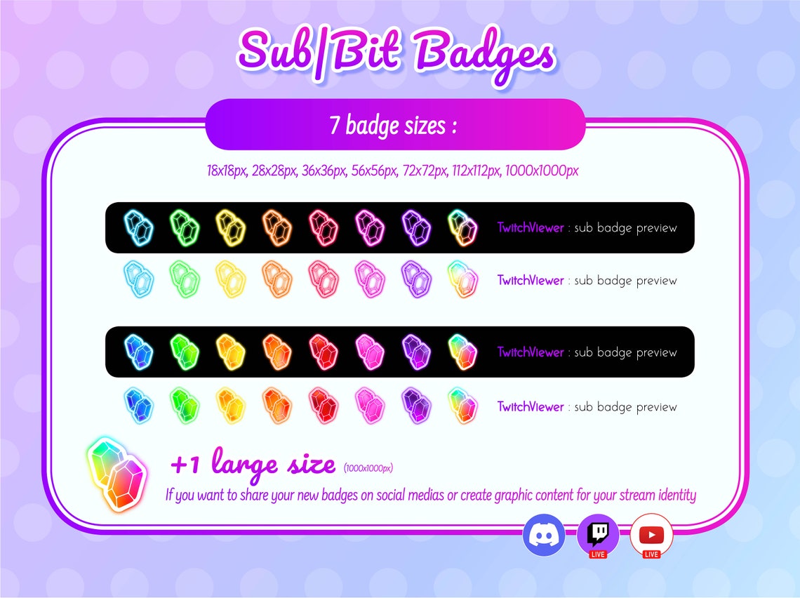 Neon Rupee Twitch Badges: Cyberpunk Gemstone Sub Badges (digital ...