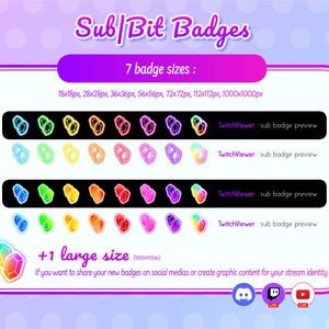 Neon Rupee Twitch Badges. Gemstone Twitch Sub Badges. Gamer Twitch ...