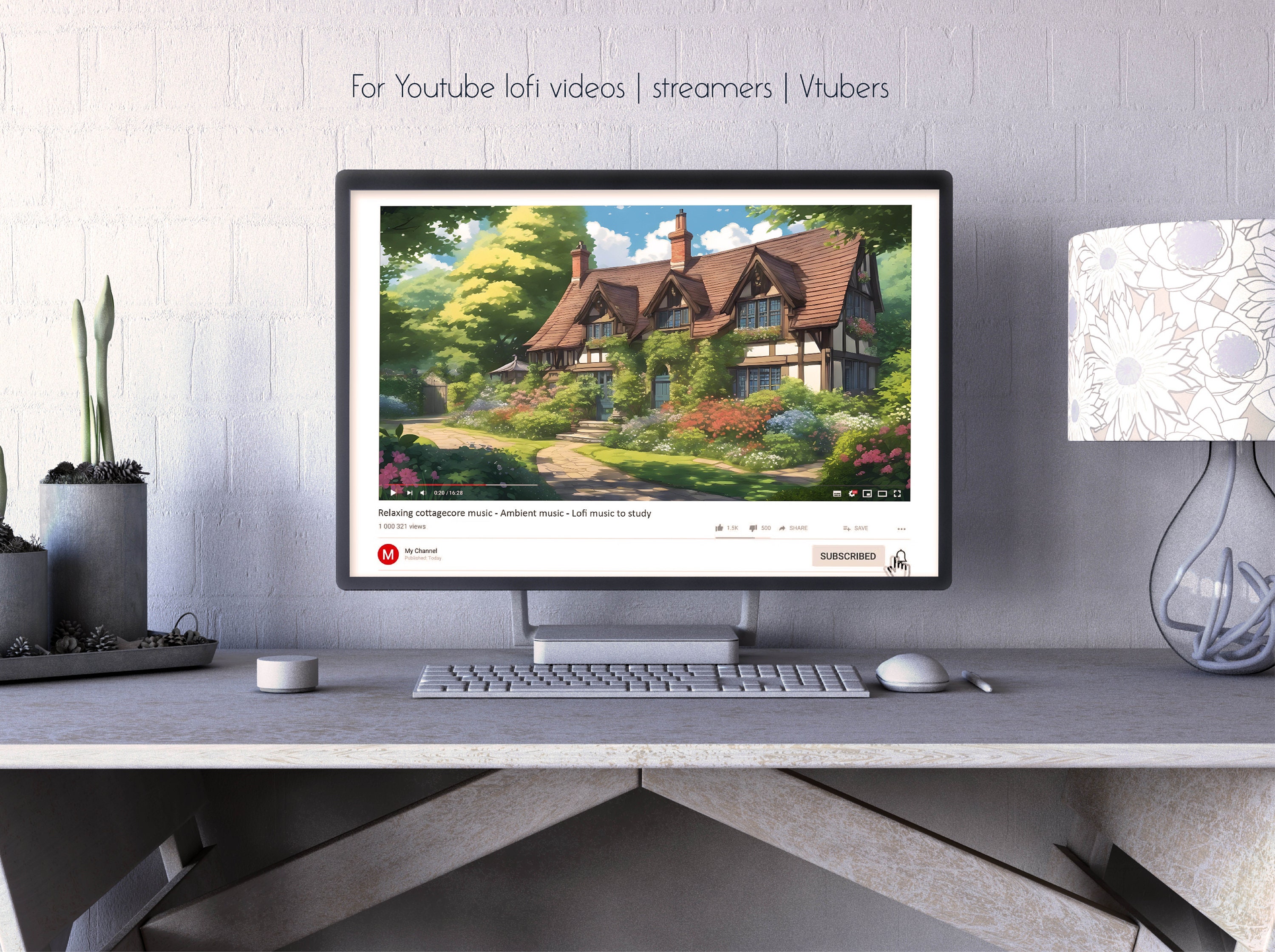 Cottagecore Youtube / Twitch Animated Backgrounds: Farmhouse Lofi Art ...