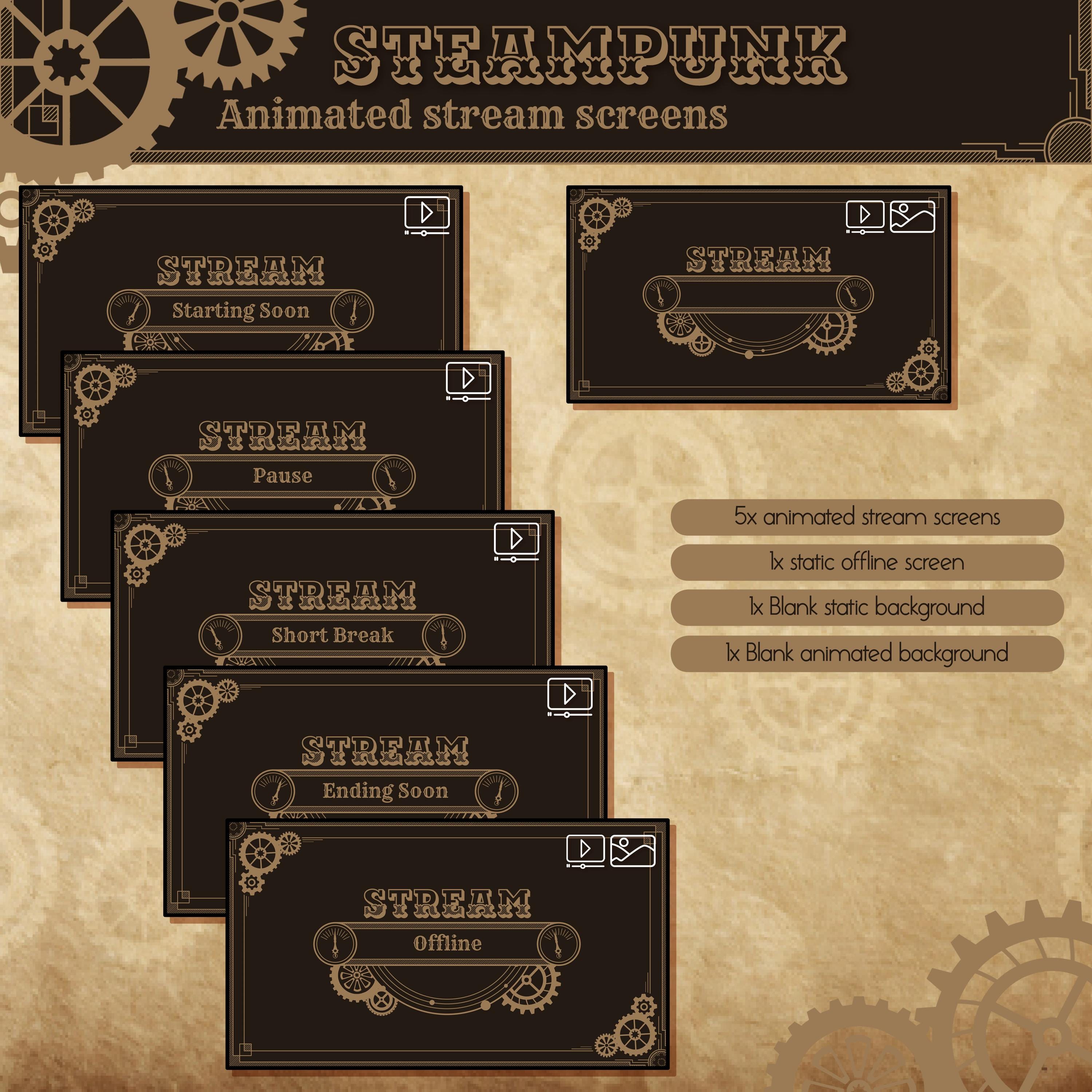 Minimalist Steampunk Victorian Twitch Overlay : Industrial Art Deco ...