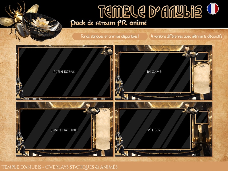 Anubis Temple Animated Stream Package FRENCH : Pharaoh - Egyptian Gods ...