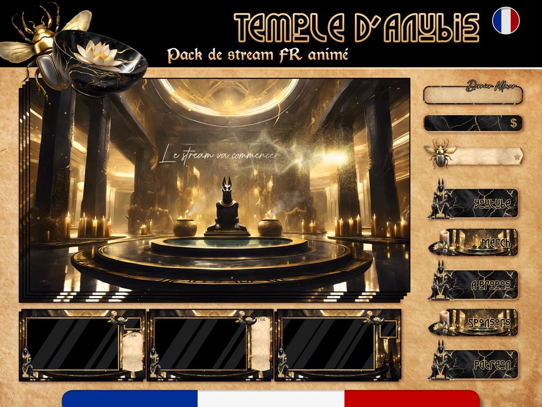 Anubis Temple Animated Stream Package FRENCH : Pharaoh - Egyptian Gods ...