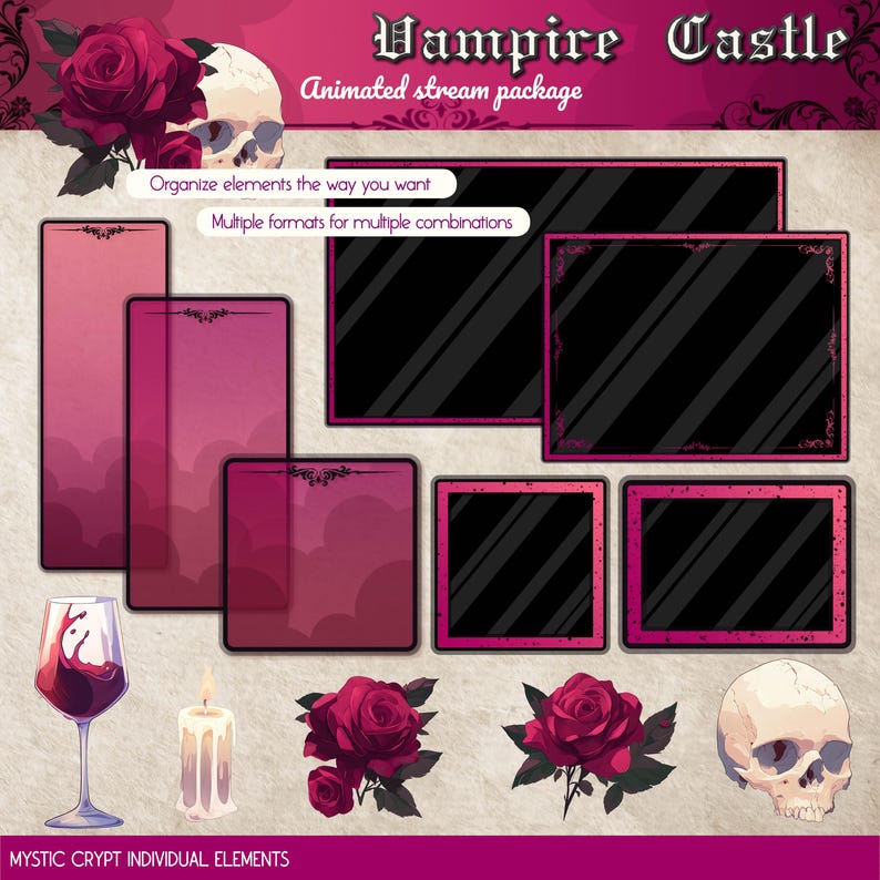Vampire Castle Full Stream Package: Gothic D&D Twitch Overlay (digital ...