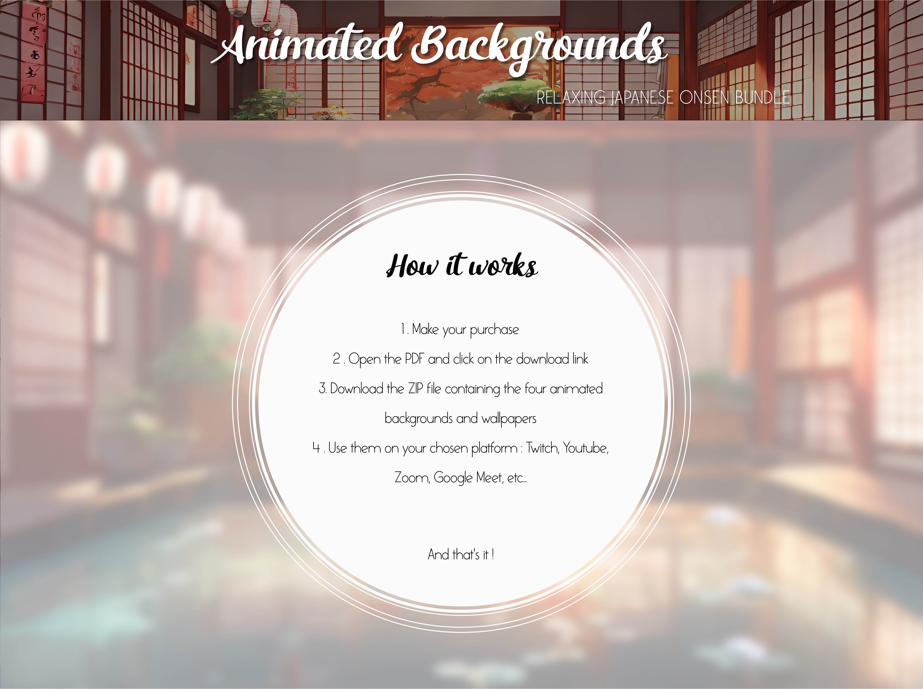 Japanese Onsen Twitch / Youtube / Kick Animated Backgrounds: Samurai ...