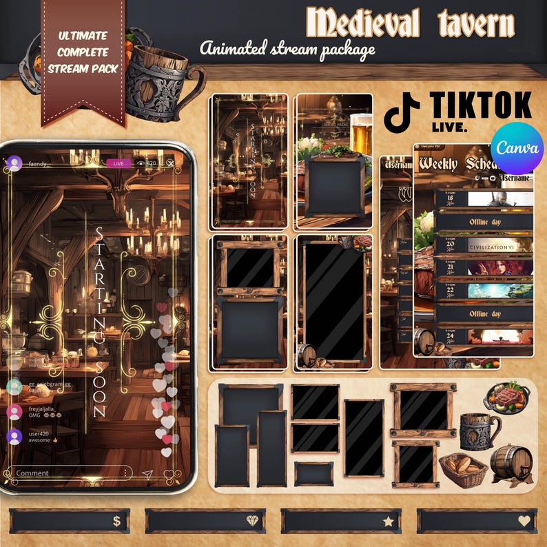 Tiktok D&D Medieval Tavern ULTIMATE Full Stream Package. Fantasy ...