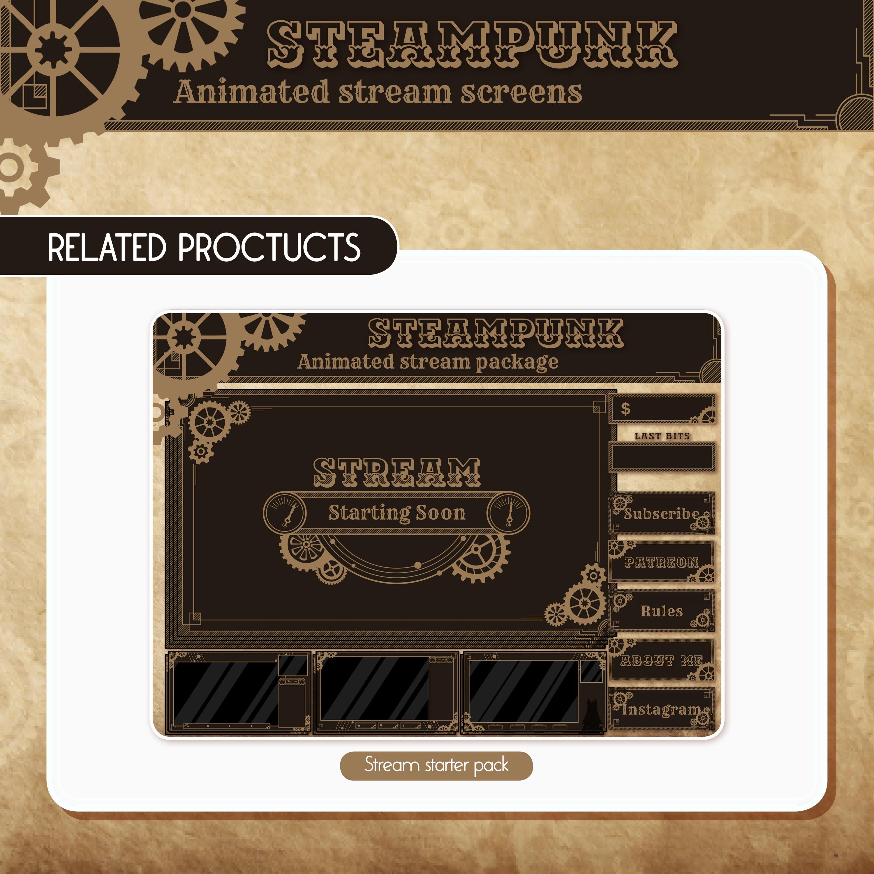 Minimalist Steampunk Victorian Twitch Overlay : Industrial Art Deco ...
