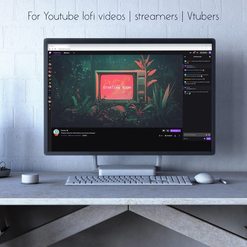 Retro Horror VHS Twitch Stream Background: Animated 80s Vtuber Screens ...